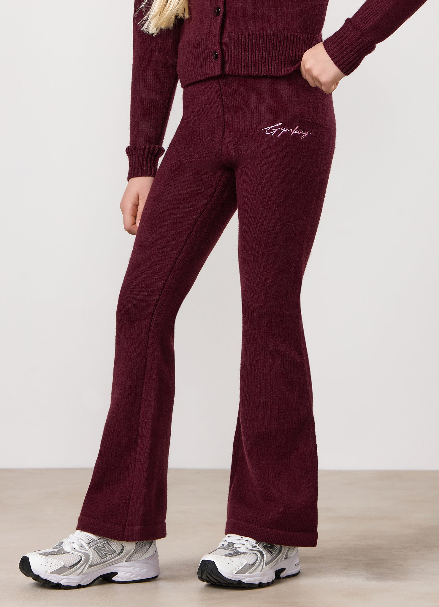 Gym King Kids True Knit Trouser - Deep Cherry