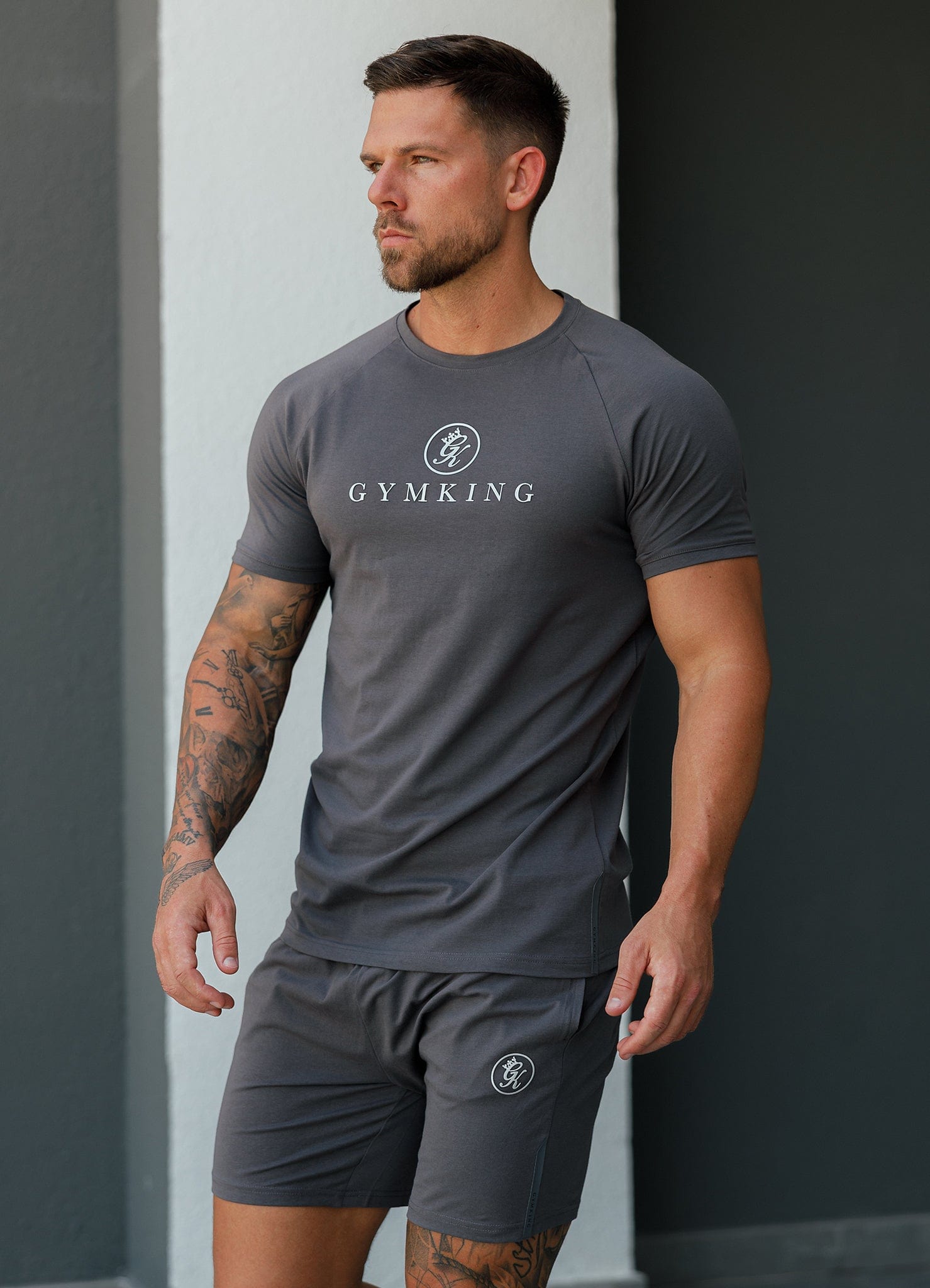 Gym King Pro Logo Jersey Short - Graphite